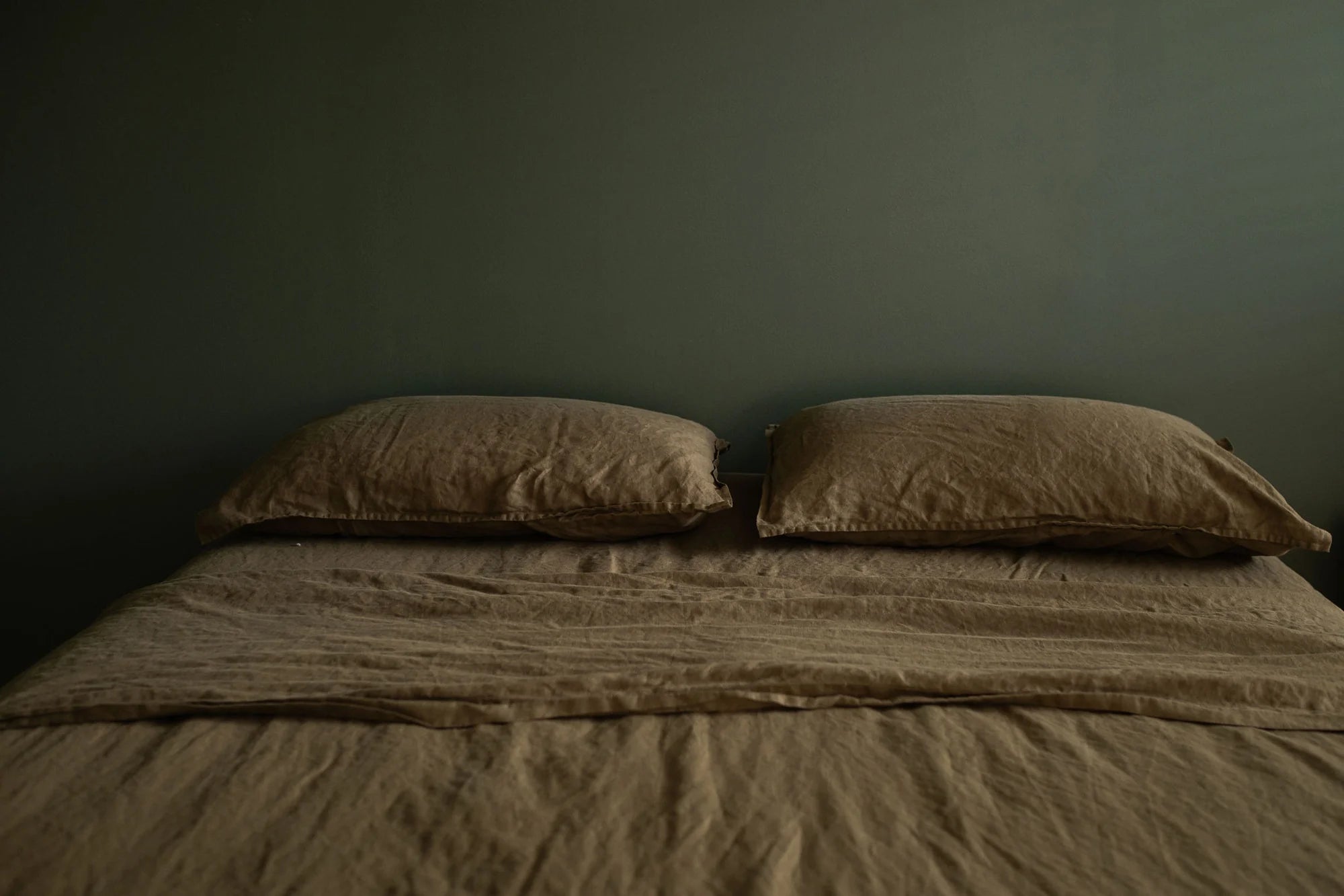 Olive Linen Bed Sheets & Sheet Sets | Bedtonic Australia